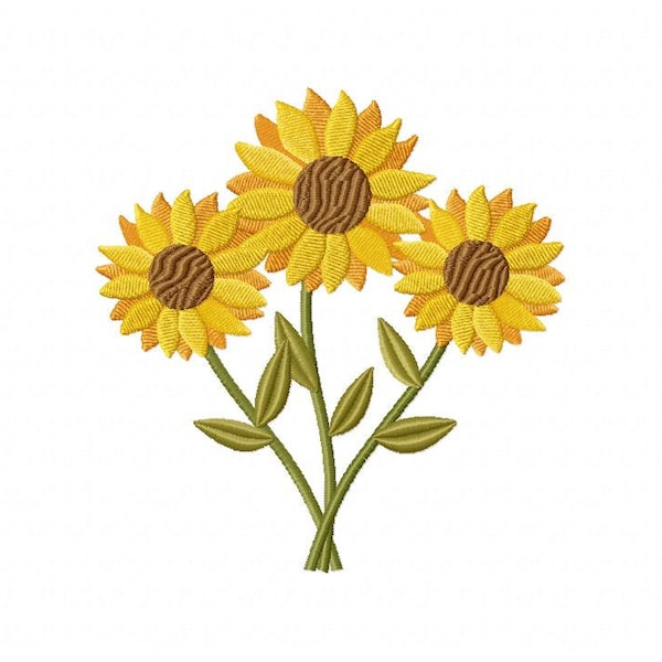 Sunflower Embroidery - Etsy