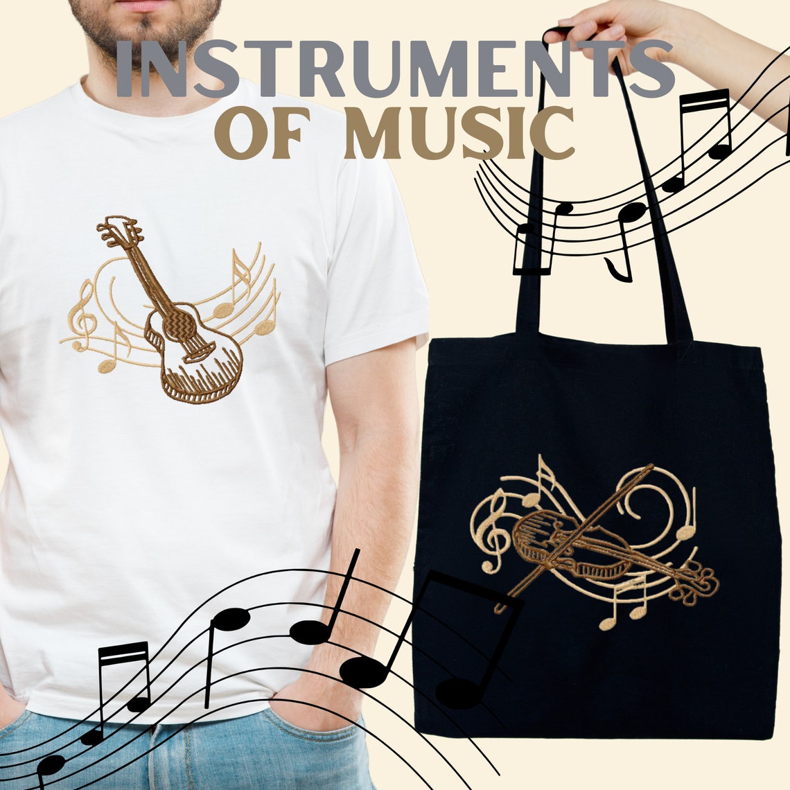 Instruments of Music Embroidery Designs 15 Designs Included - Etsy