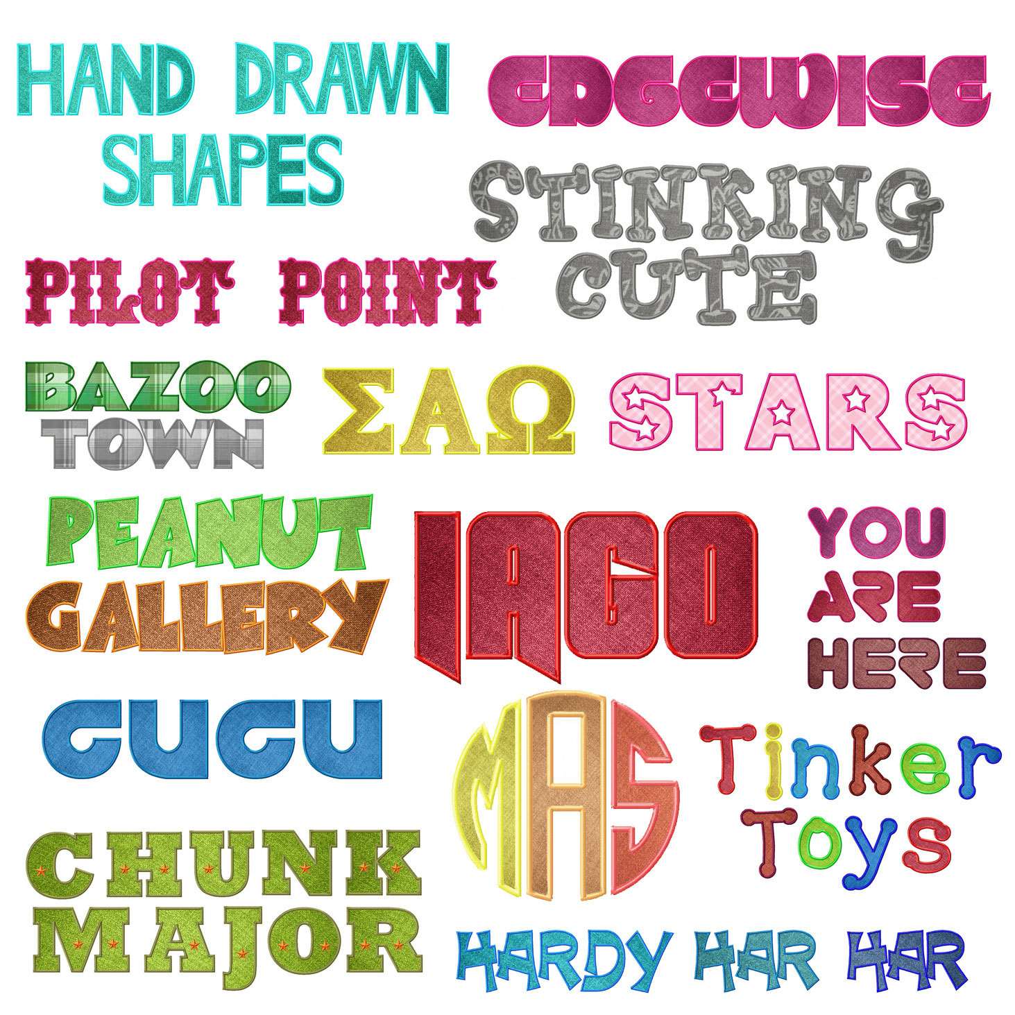 NEW Special Buy 35 of My Best Machine APPLIQUE Embroidery Font Sets for ...