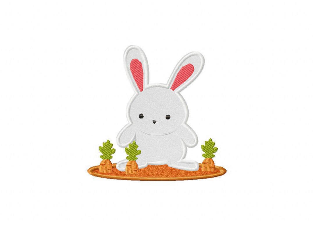 Big Carrot Bunny Planting Embroidery Design, Machine Embroidery ...