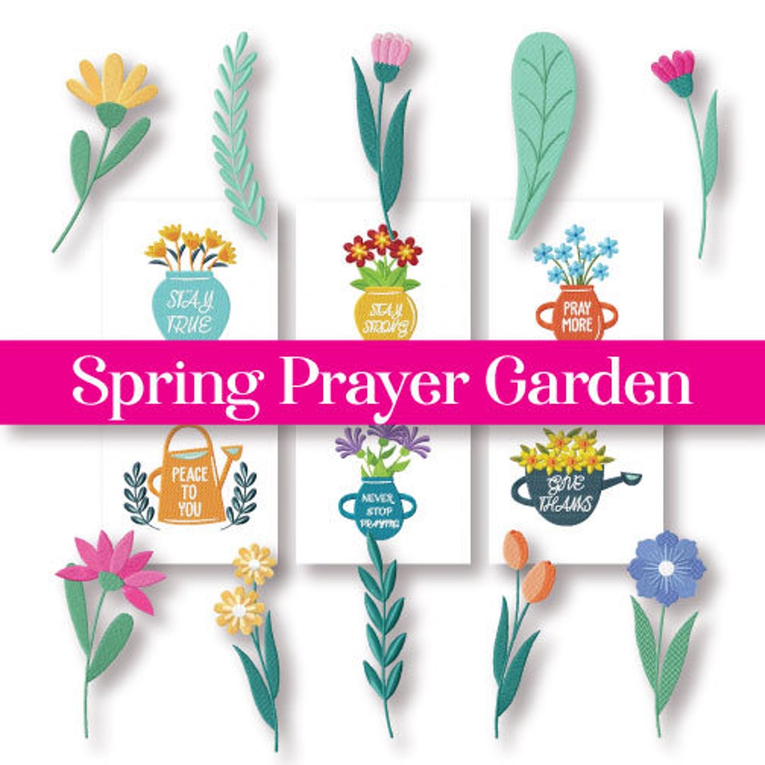 Spring Prayer Garden Embroidery Designs, 16 Included, Machines ...
