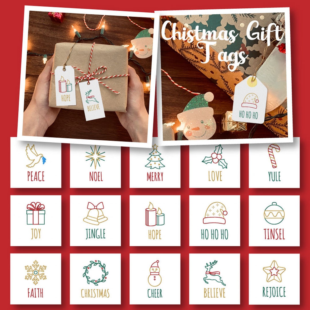 Christmas Gift Tags Embroidery Designs, 15 Included, Machine Embroidery ...