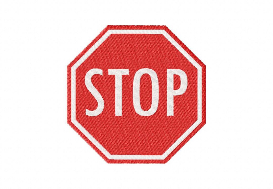 Stop Sign Embroidery Design, Machine Embroidery, Brother PES, DST & All ...