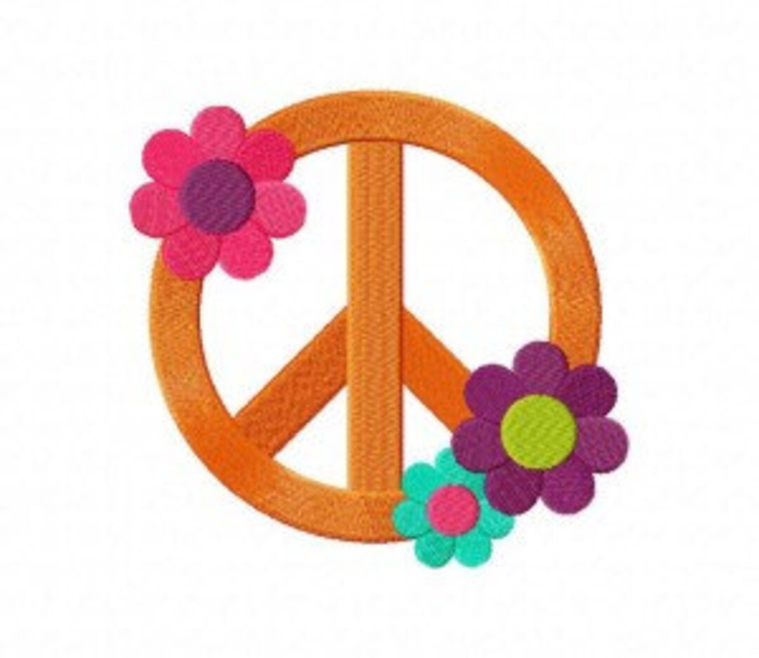 Flower Peace Embroidery Design, Machine Embroidery, Brother PES, DST ...