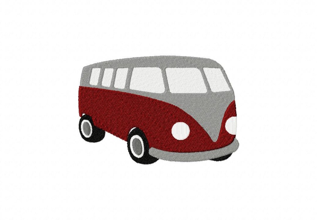 Classic Bus Embroidery Design, Brother PES DST & All Popular Formats ...