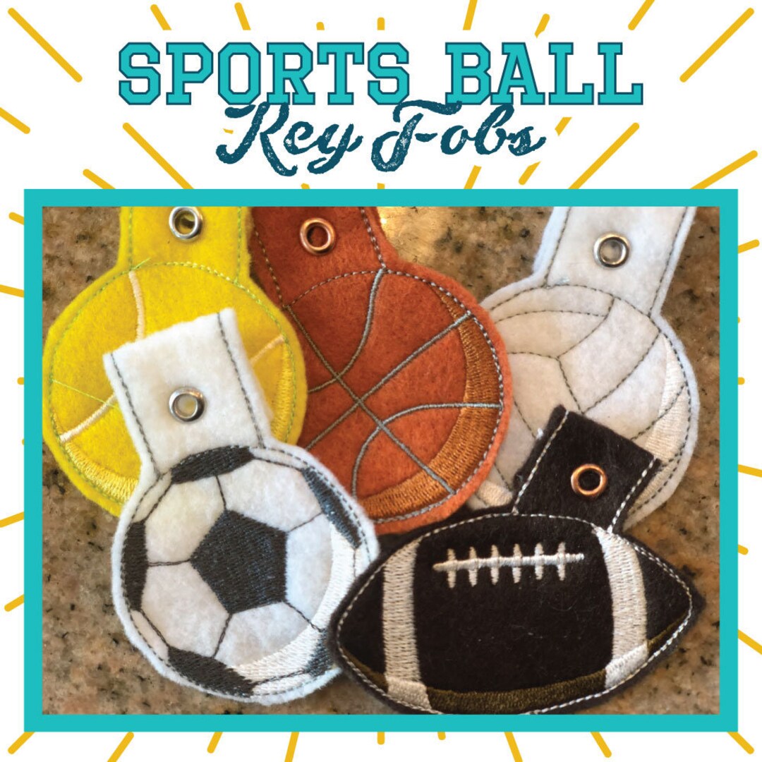 In the Hoop Sport Ball Key Fobs Embroidery Designs, 6 Included, Machine ...