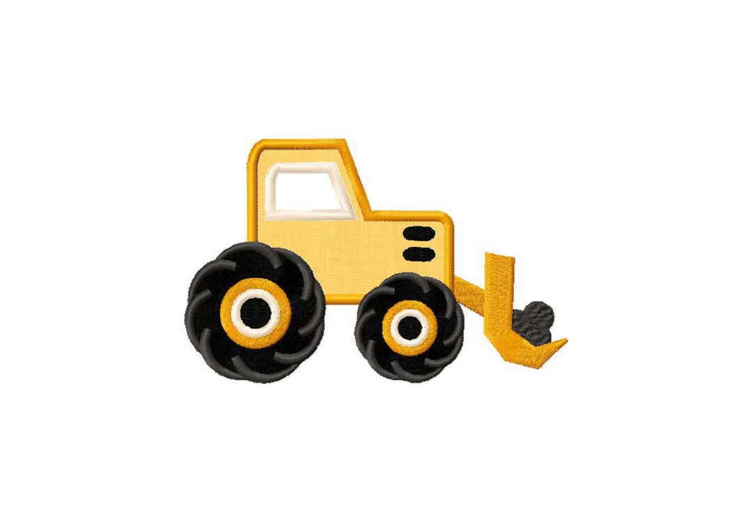 Bulldozer Truck Embroidery Design Includes Both Applique and Filled ...