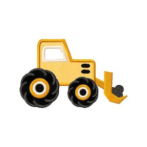 Bulldozer Truck Embroidery Design Includes Both Applique and Filled ...