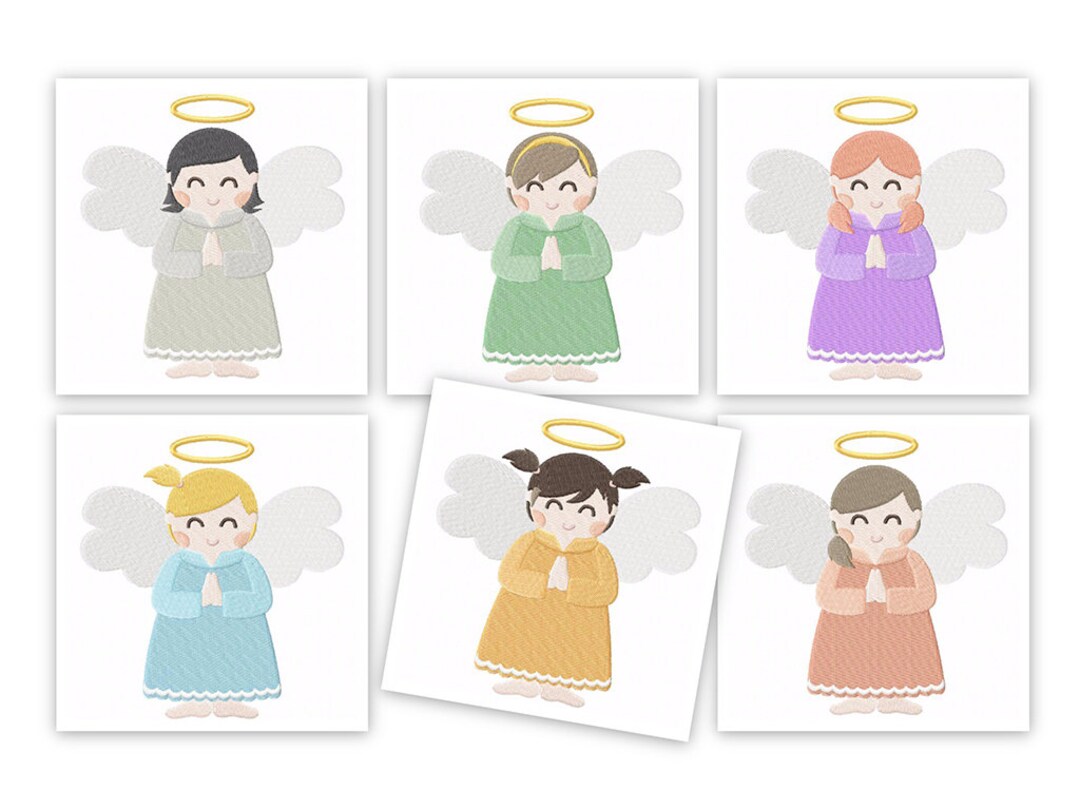 Angels Embroidery Designs, 6 Included, Machine Embroidery, Brother PES ...