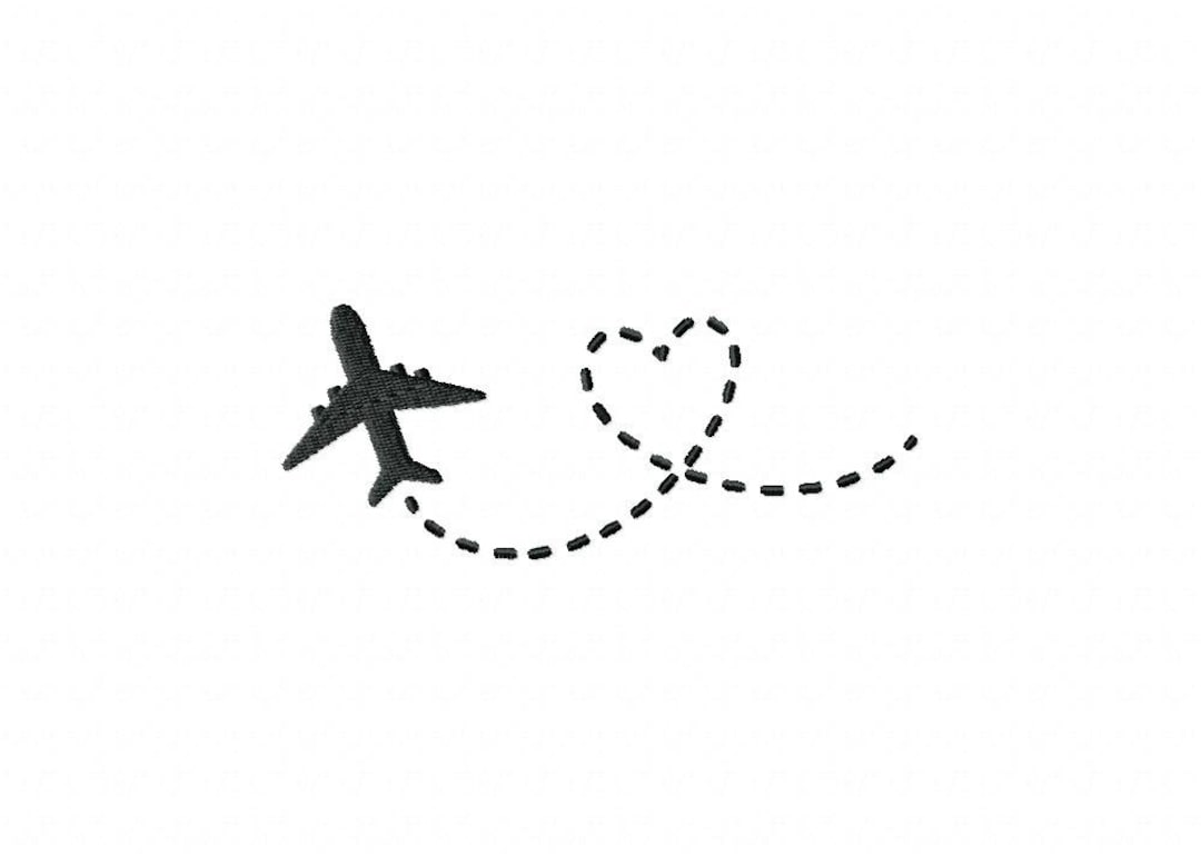 Airplane Trail Heart Embroidery Design, Brother PES DST & All Popular ...