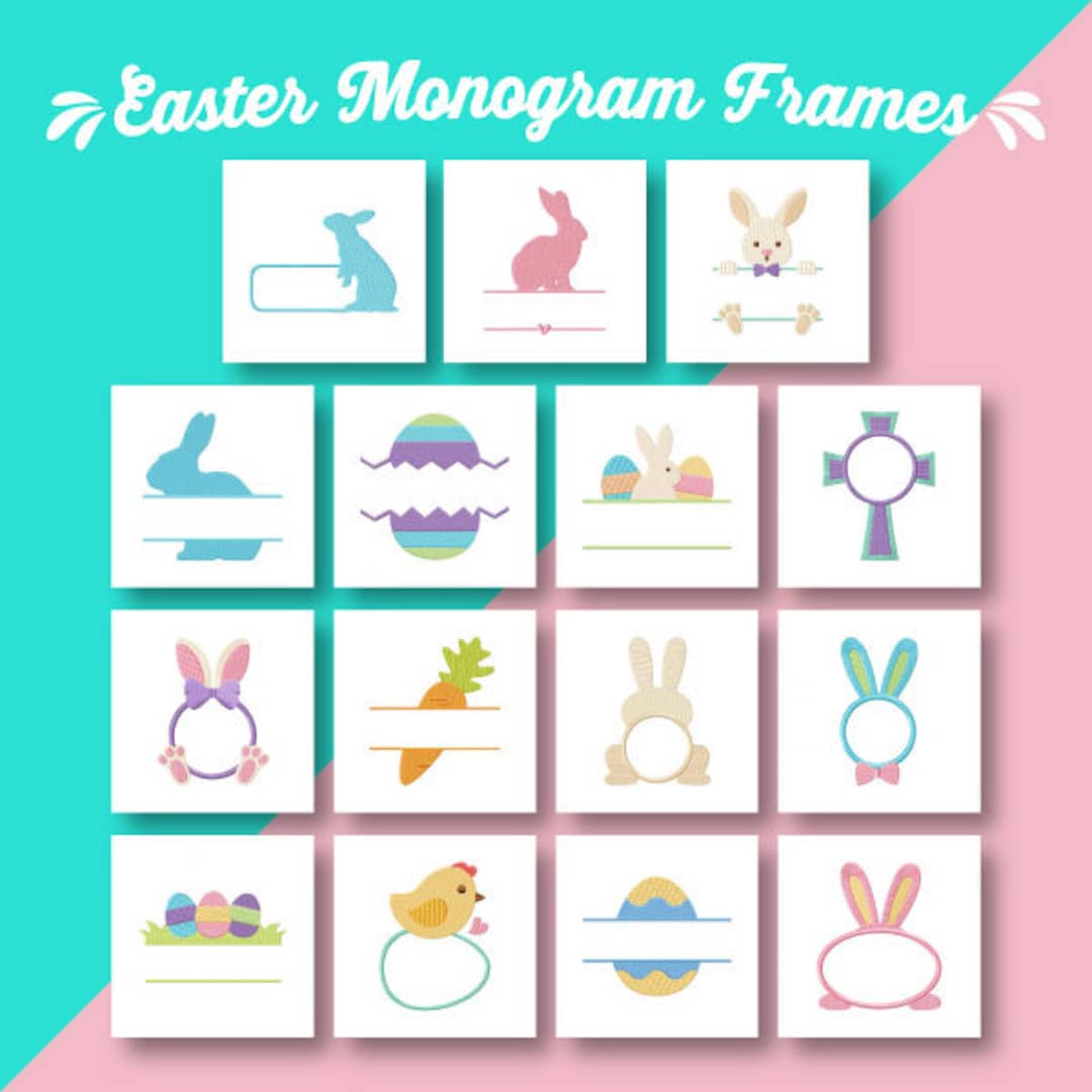 Easter Monogram Frames Embroidery Designs, 15 Included, Machine ...
