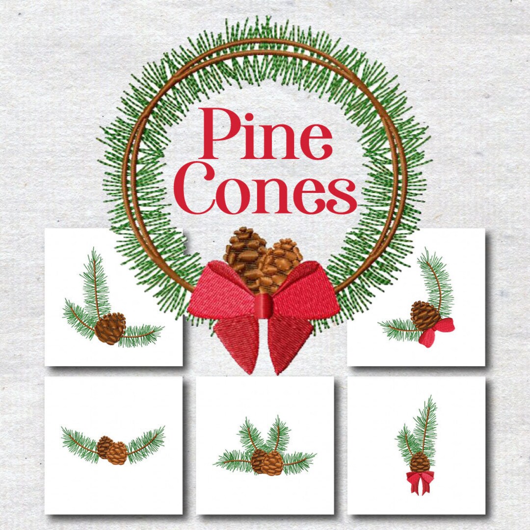 Pine Cones Embroidery Designs, 6 Included, Machine Embroidery, Brother ...