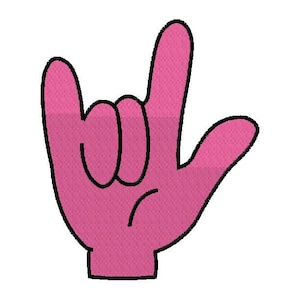 I Love You Hand Sign Embroidery Design, Machine Embroidery, Brother PES ...