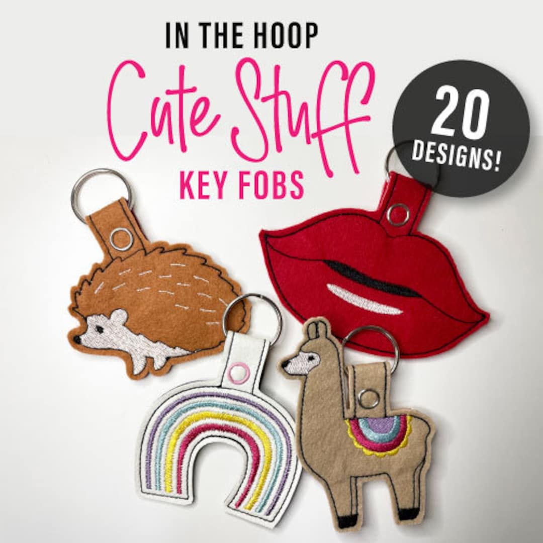 Machine Embroidery Designs in the Hoop Cute Stuff Key Fobs - Etsy
