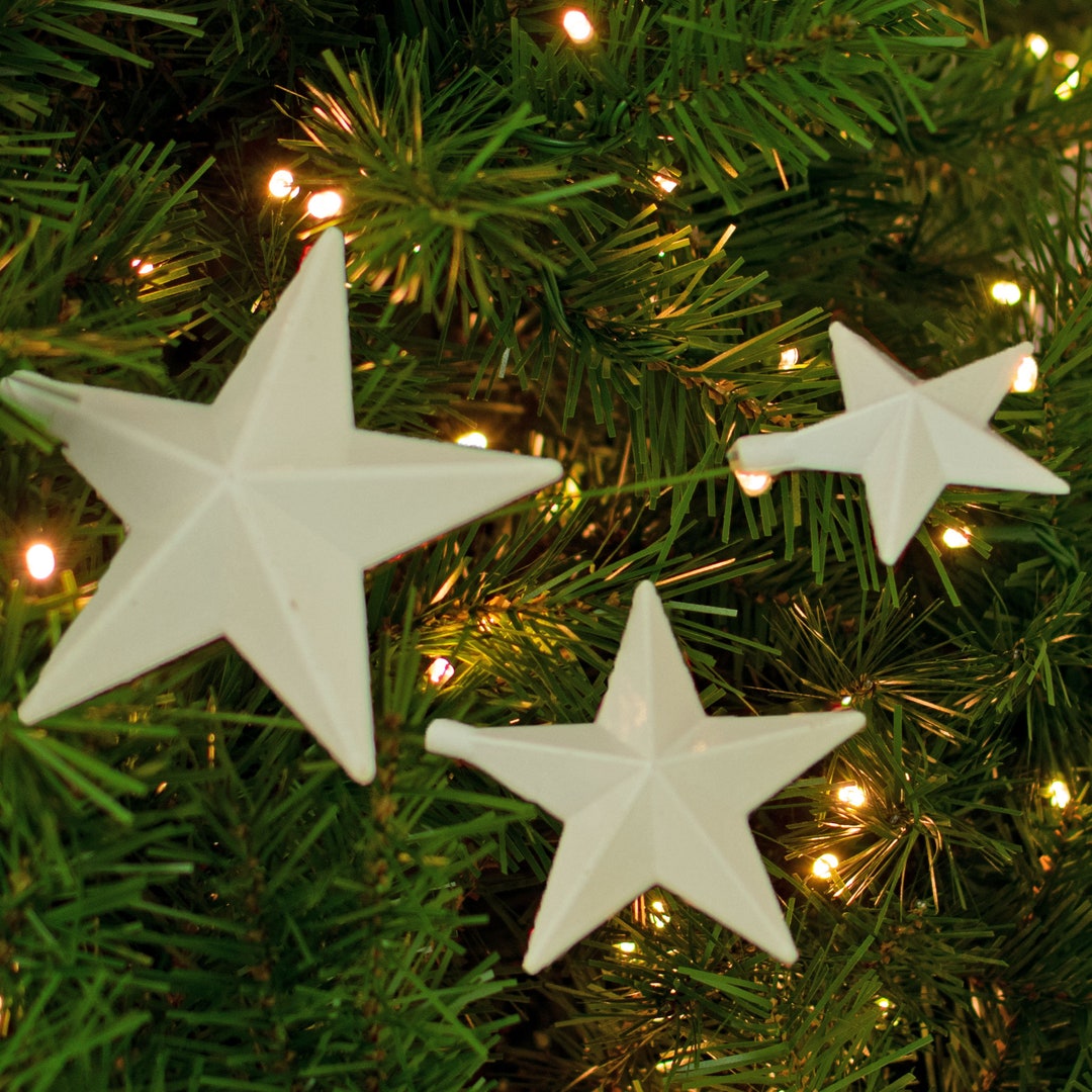 White Star Picks Holiday Star Ornaments Christmas Tree Hanging Star ...