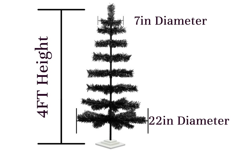 Black Tinsel Christmas Tree: Retro Tabletop Holiday Decor - Etsy