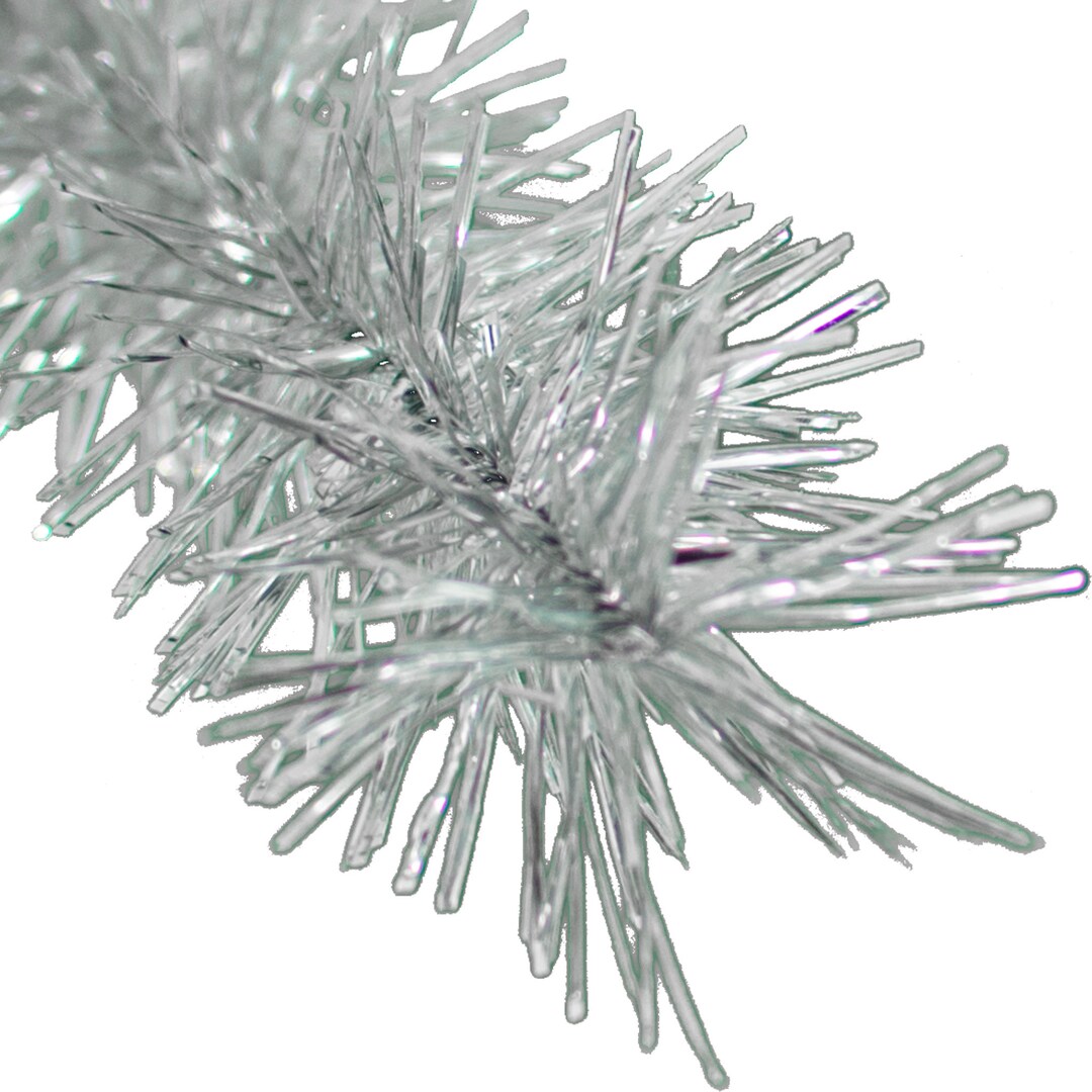Silver Tinsel Garland 30FT Length 3IN Width Silver Christmas Tinsel ...