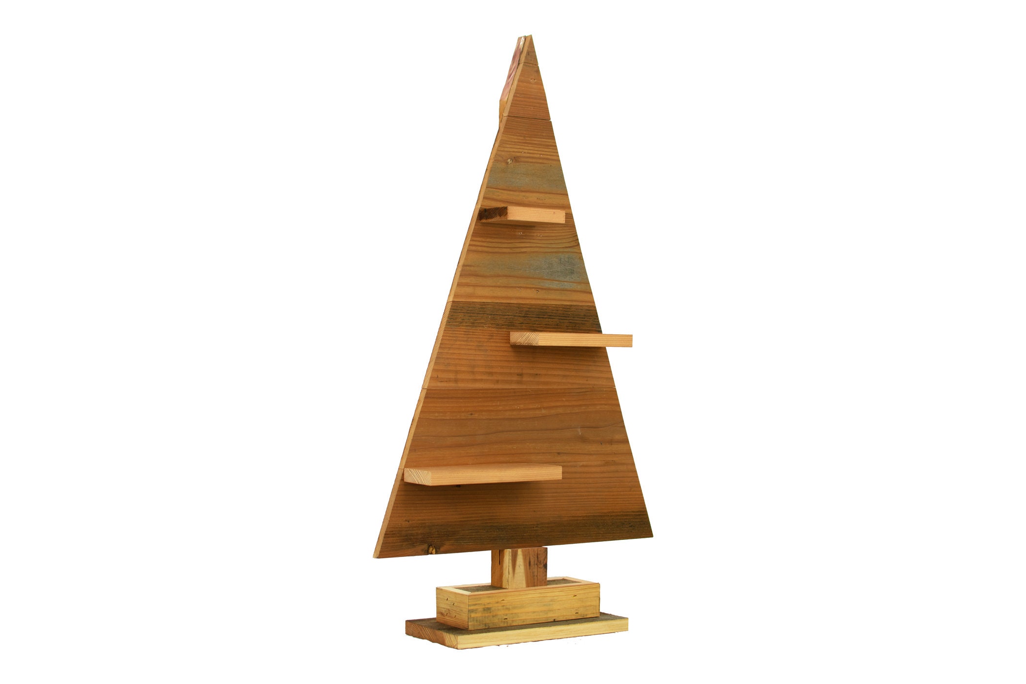 Wood Triangle Retail Merchandising Tree Holiday Store Display Case ...