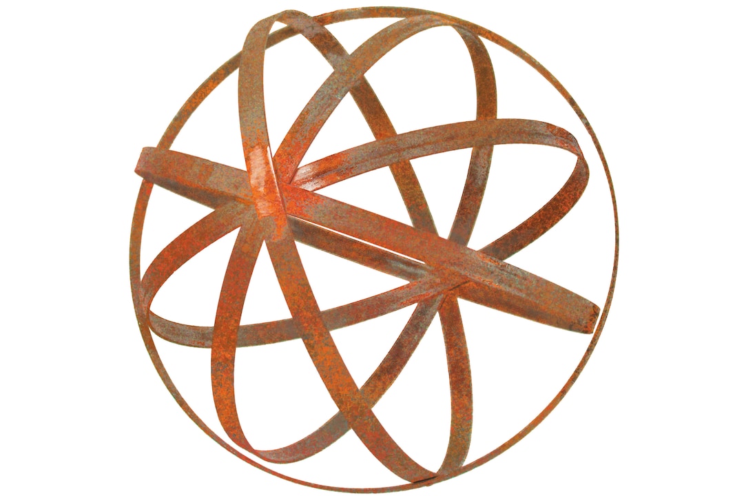 Handmade Steel Garden Sphere: Bronze Rust Patina Lawn Ornament - Etsy