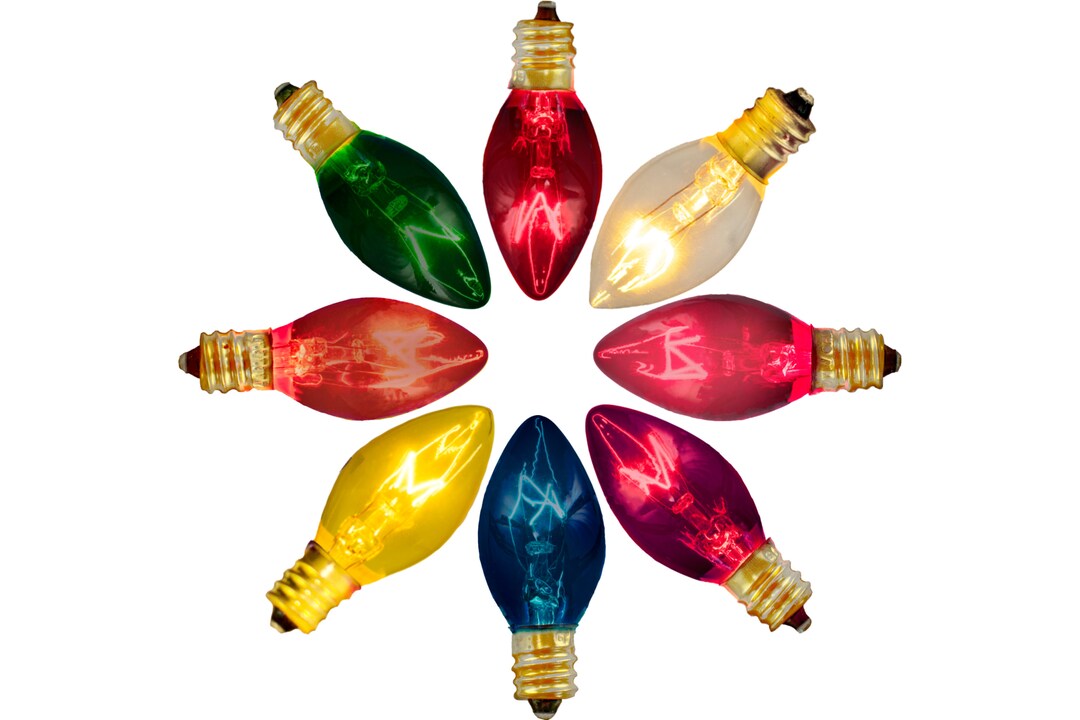 C7 Incandescent Light Bulbs: Multi-color Candelabra, Twinkle or Steady ...