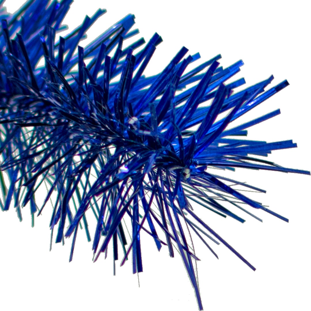Shiny Blue Tinsel Garland: Metallic Fringe, 30FT USA Made - Etsy