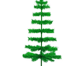 Vintage Aluminum Tinsel Vinyl Christmas Tree Green Silver Rhapsody Yule ...