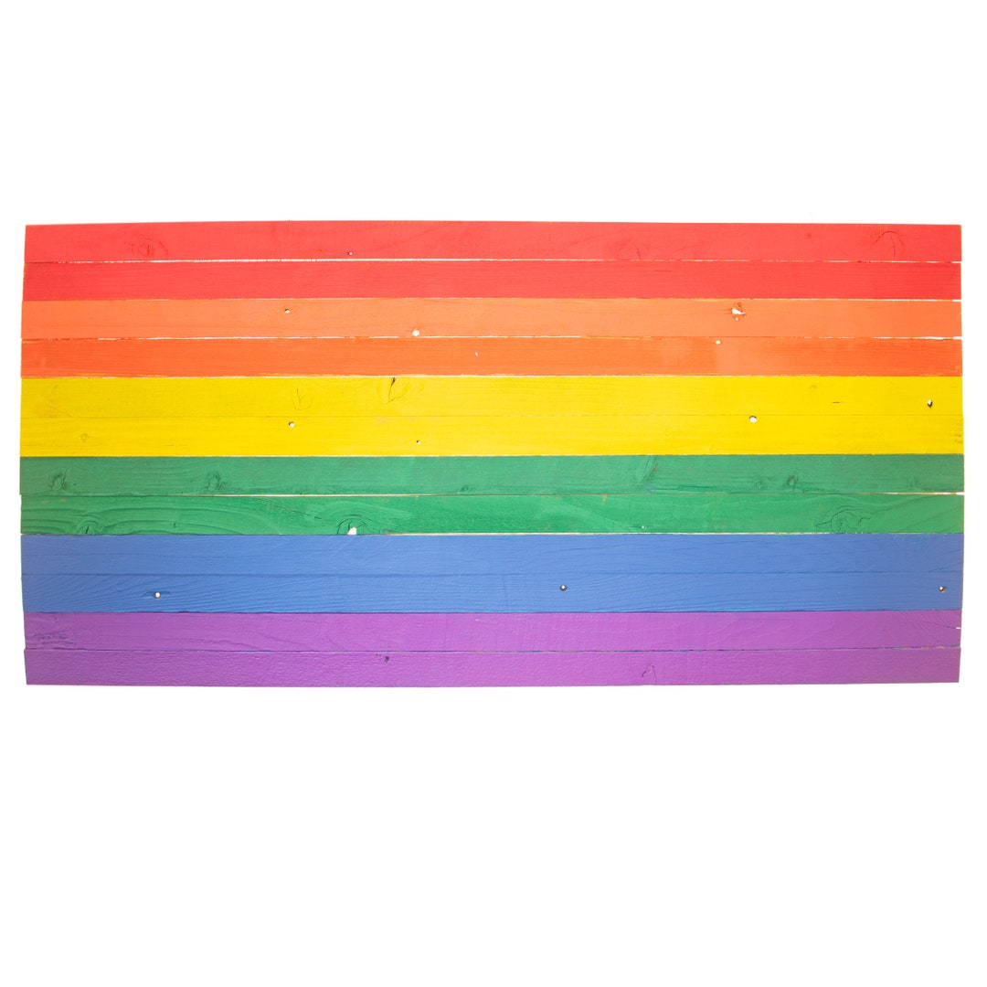 Wooden Rainbow Flag Wall Decor Art LGBT Gay Pride Hanging Display ...