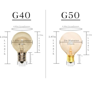 25FT Outdoor String Lights G40 Multi-color Light Bulbs With Green Patio ...