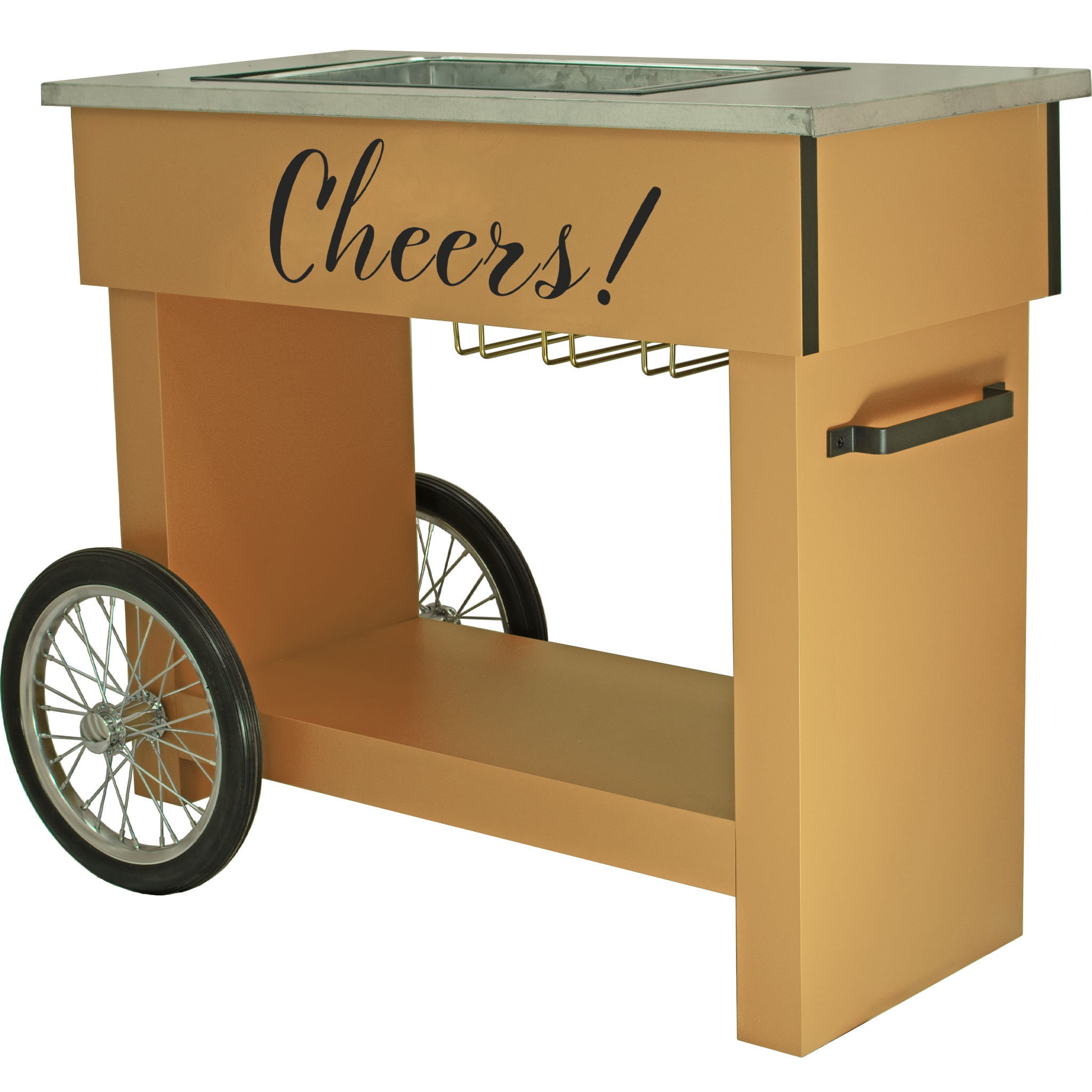 Champagne & Wine Bar Cart: Rolling Galvanized Tub Trolley - Etsy