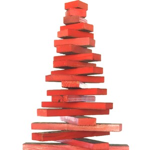 Redwood Slat Christmas Tree Wooden Stand Included Folding Branches ...