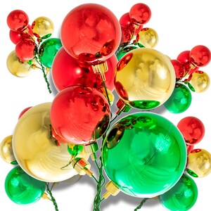 Christmas Ball Ornament Clusters: Red, Gold, Green - Set of 6 - Etsy