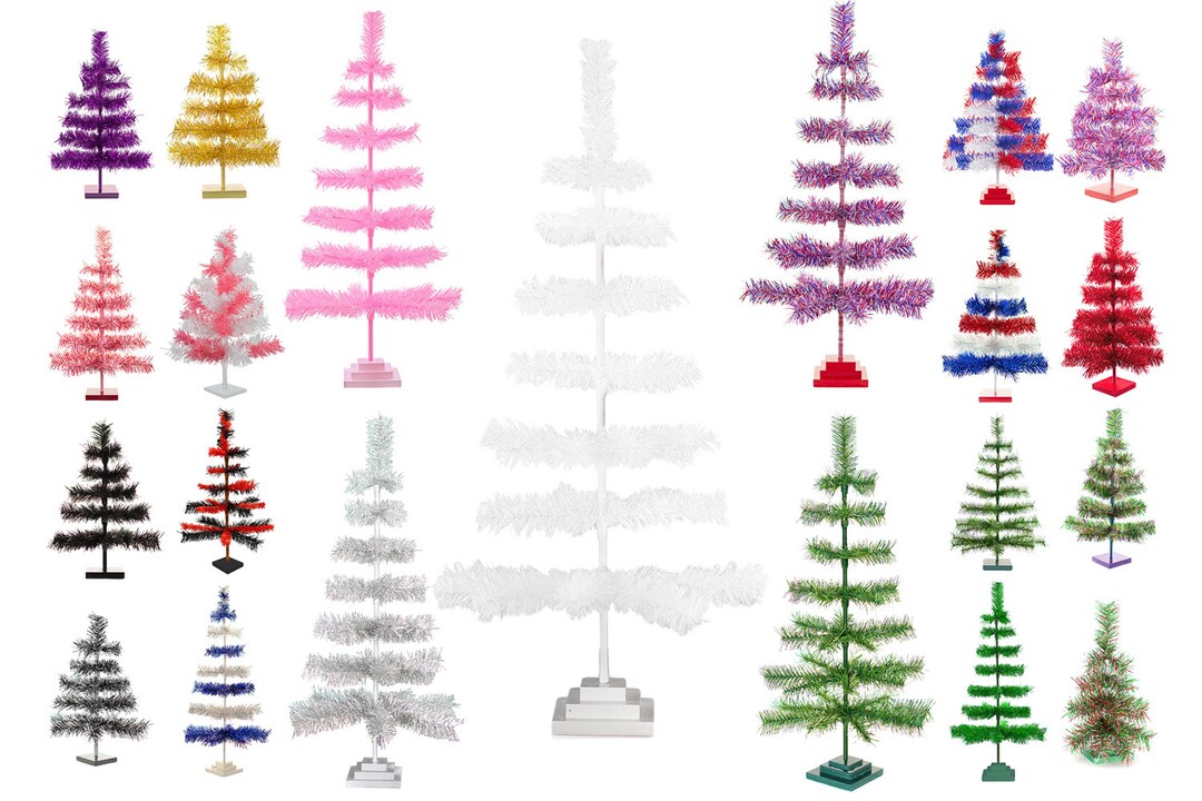 18" Classic Tinsel Tree Tabletop Christmas Retail Tree 18in Christmas ...