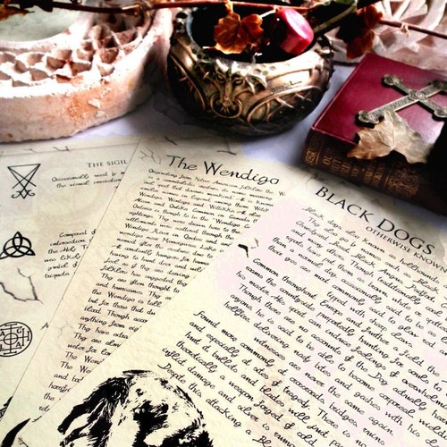 Supernatural Journal Pages Mythical Evil Creatures Spirits - Etsy
