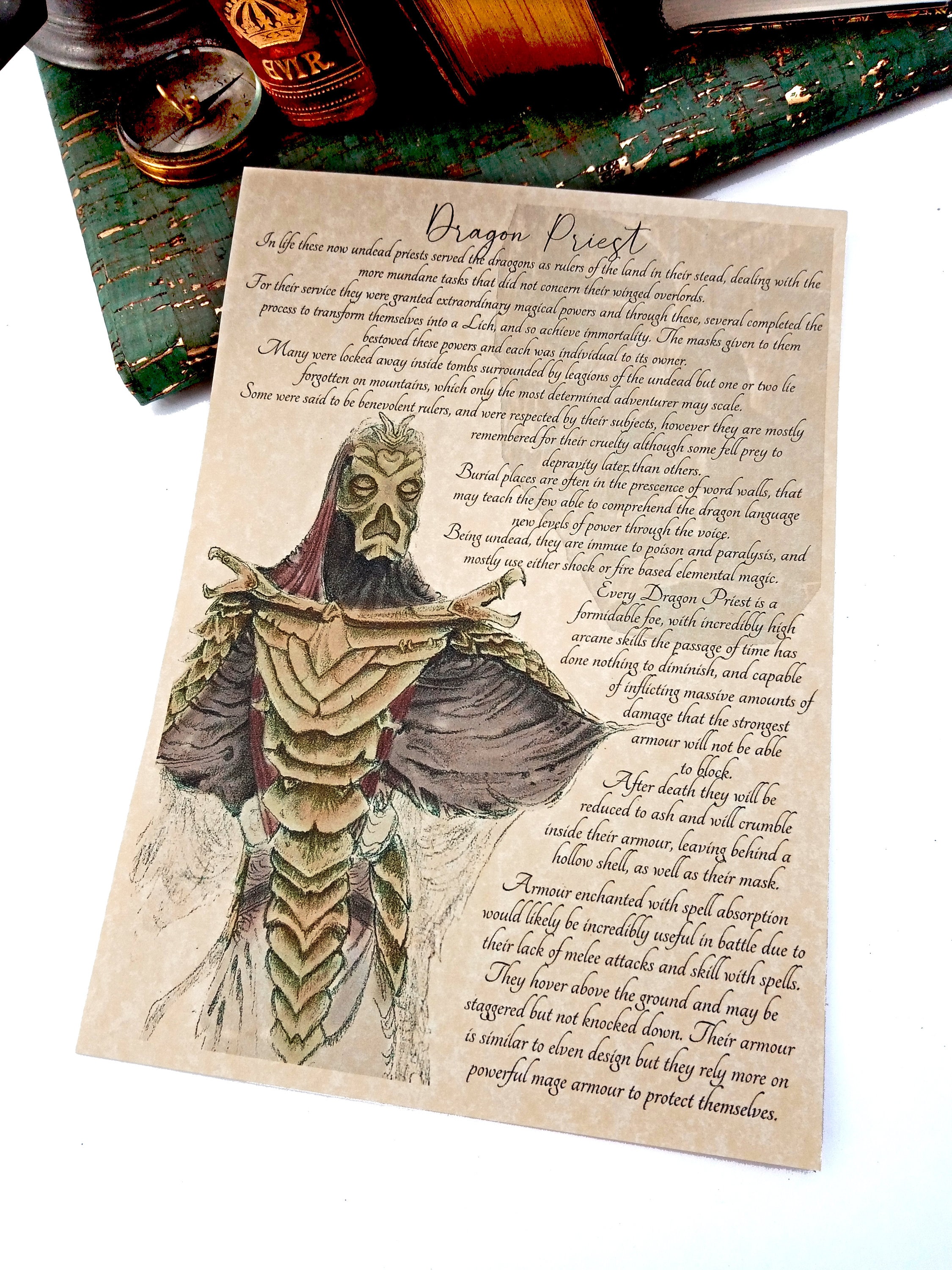 Undead of Tamriel - Creatures Bestiary Scrolls Journal Page Art Prints ...