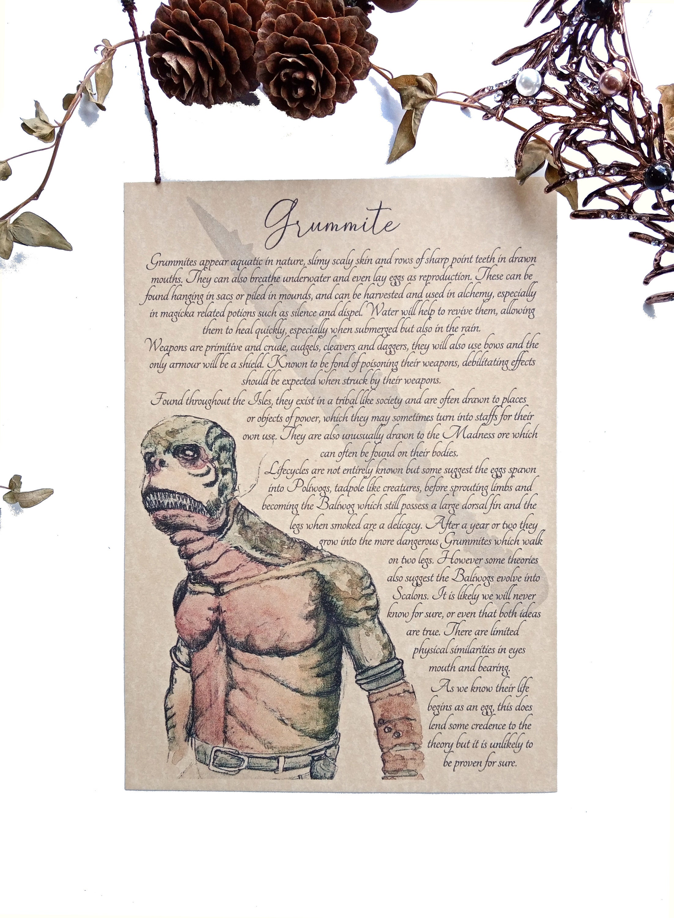 A Shivering Bestiary Scrolls Fantasy Daedric Journal Page | Etsy