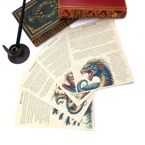 Mythical Creatures Bestiary - Griffin, Basilisk, Hydra, Chimera - Greek ...