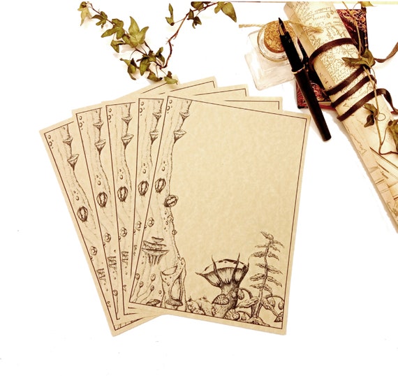 Mania Writing Paper Shivering Isles Illustrated Aged - Etsy