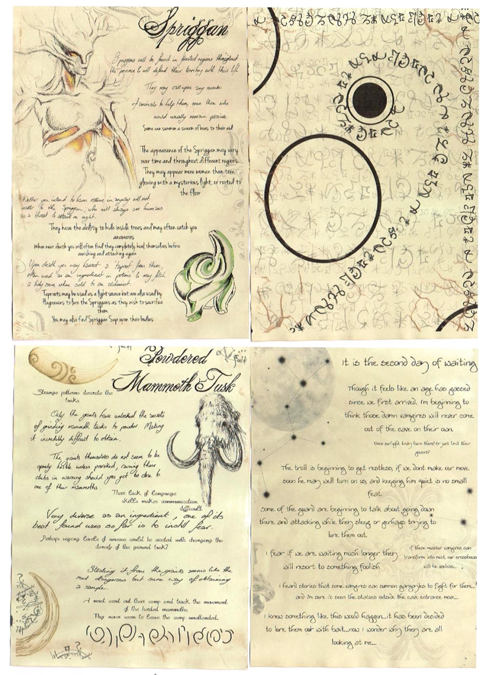 Adventurer Journal Pages - Creature and Alchemist Diary, Spells ...