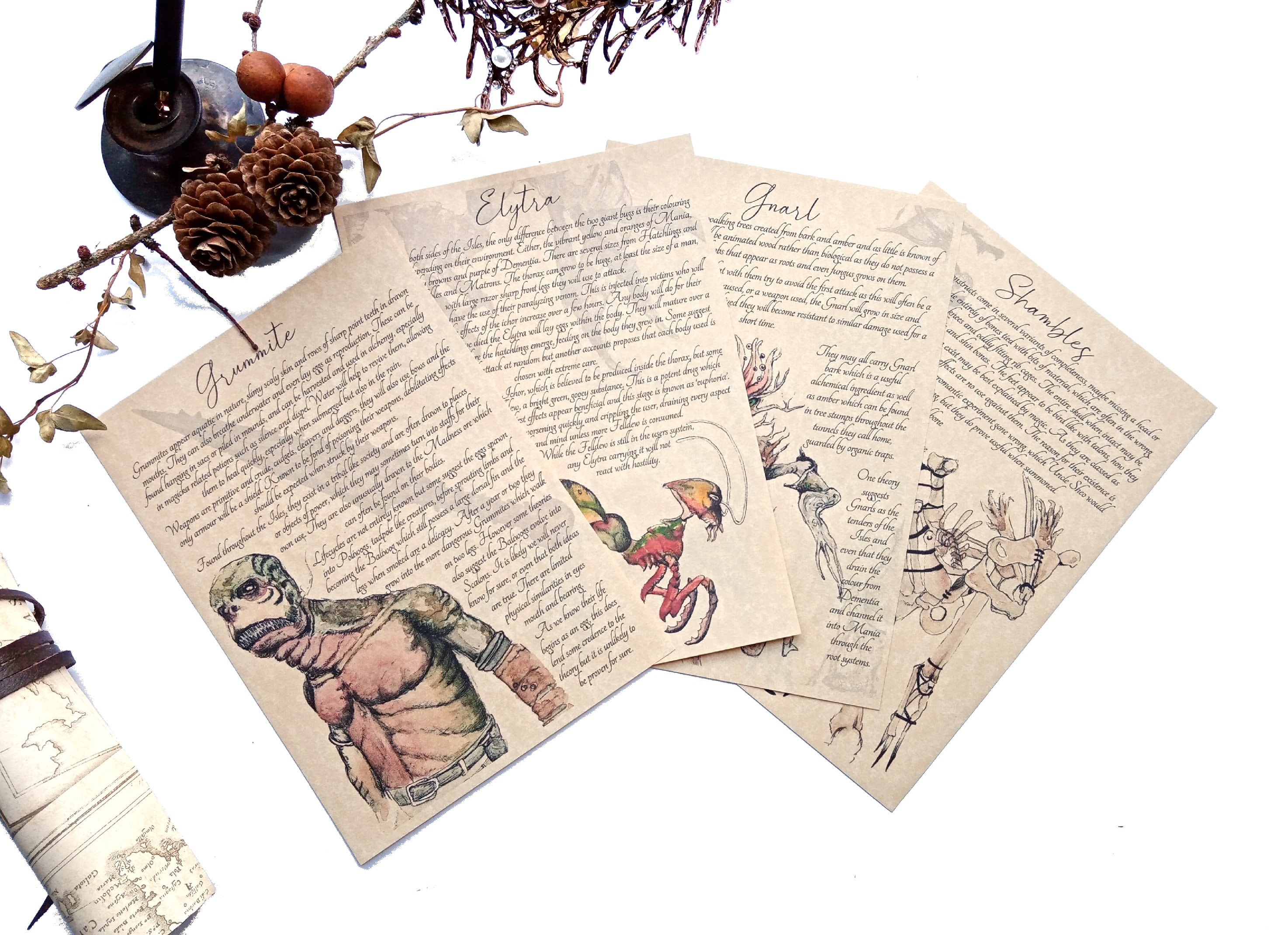 A Shivering Bestiary Scrolls Fantasy Daedric Journal Page | Etsy