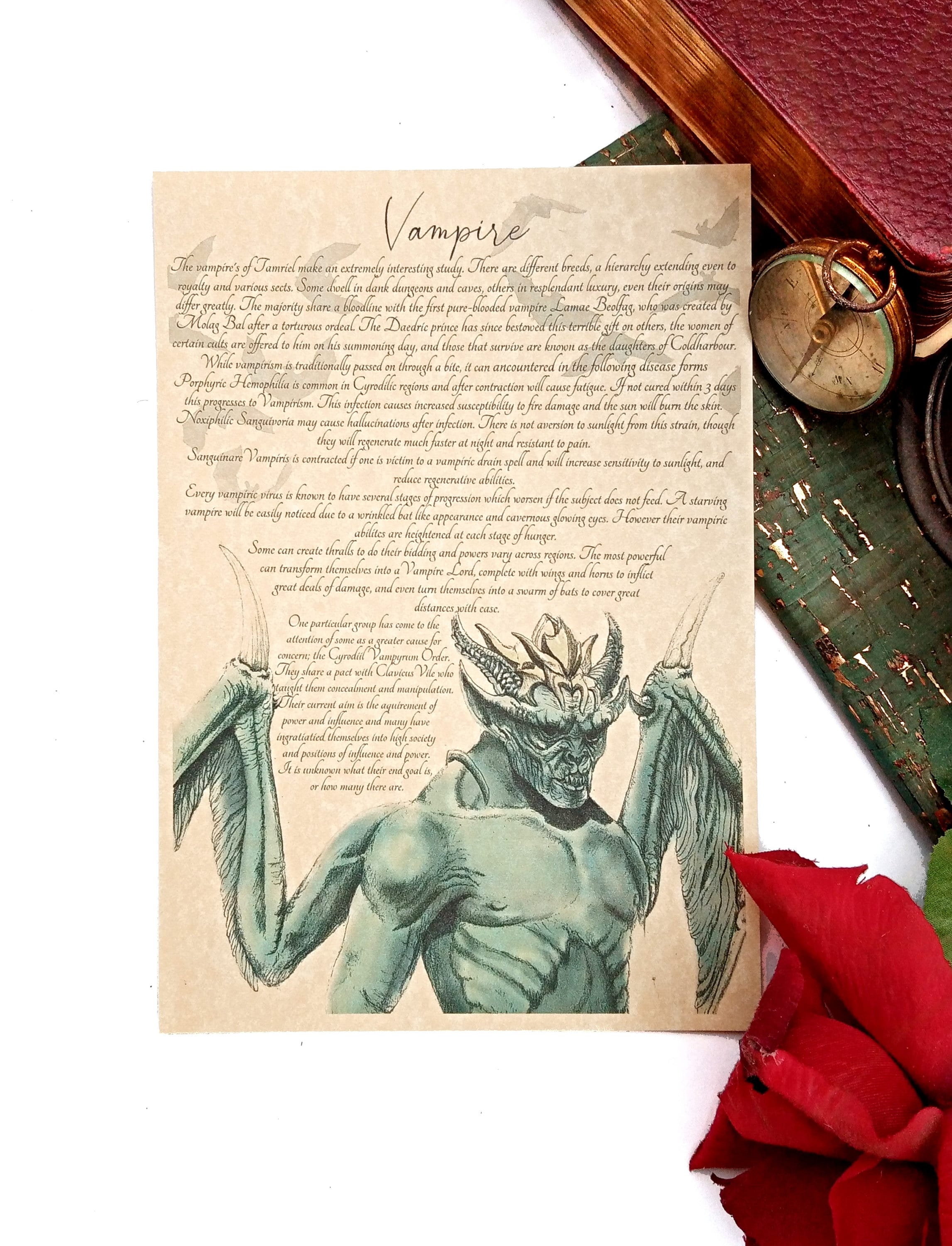 Undead of Tamriel - Creatures Bestiary Scrolls Journal Page Art Prints ...