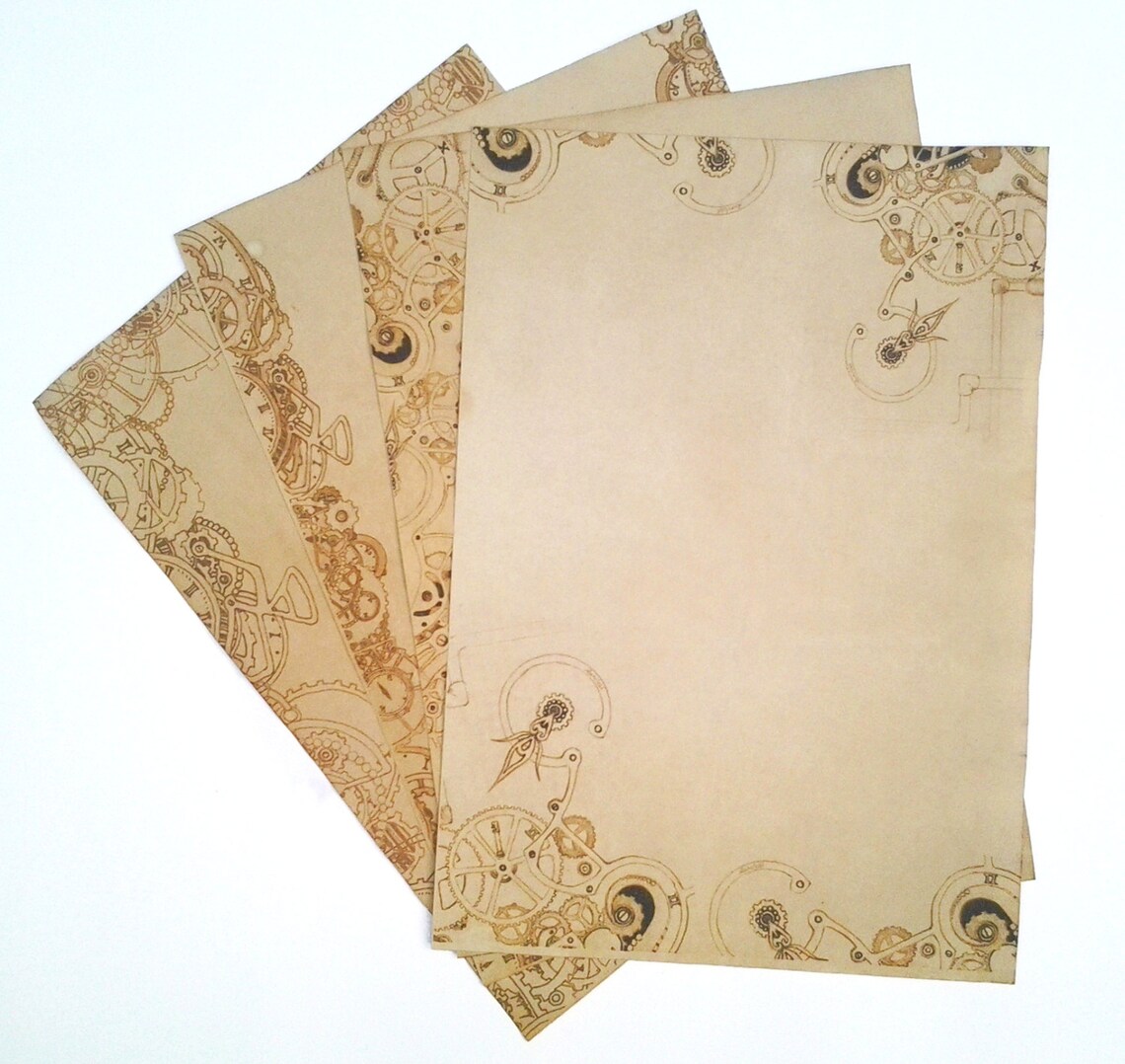 Steampunk Writing Paper Set Victorian Era Calligraphy Aged - Etsy