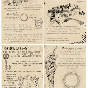 LOTR Journal Pages - Lord Tolkien Hobbit Wizard Elf Dwarf Rings, Book ...