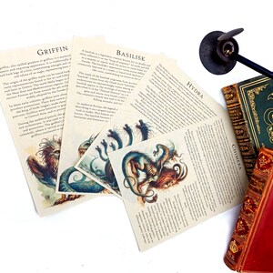 Mythical Creatures Bestiary - Griffin, Basilisk, Hydra, Chimera - Greek ...