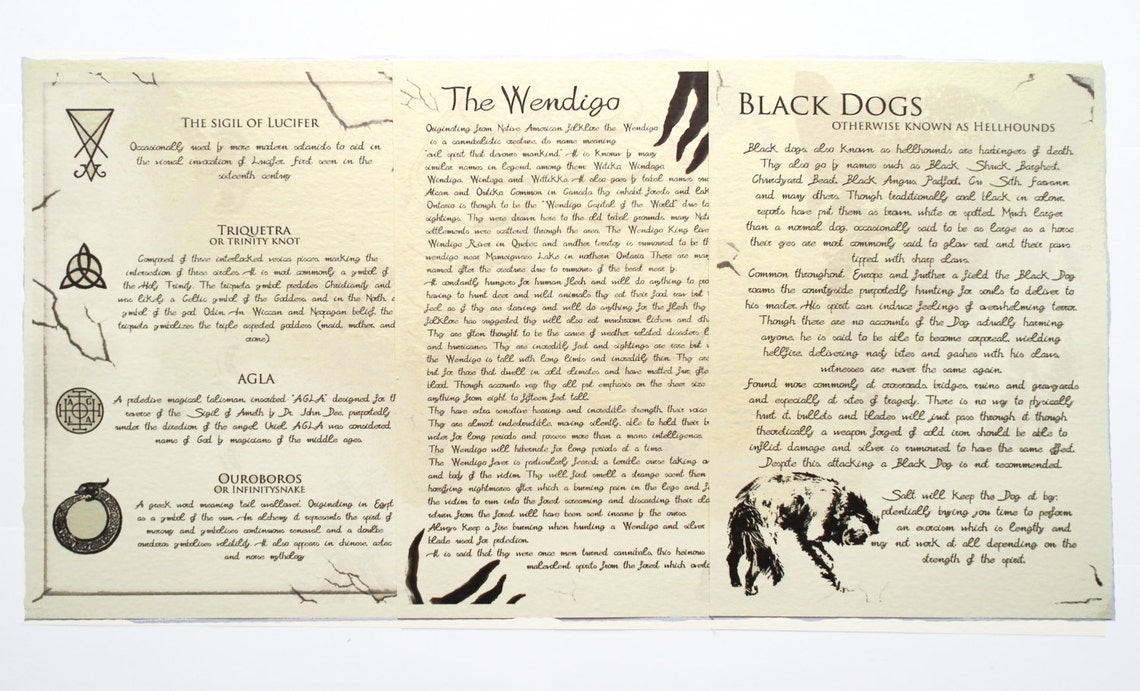 Supernatural Journal Pages Mythical Evil Creatures Spirits - Etsy