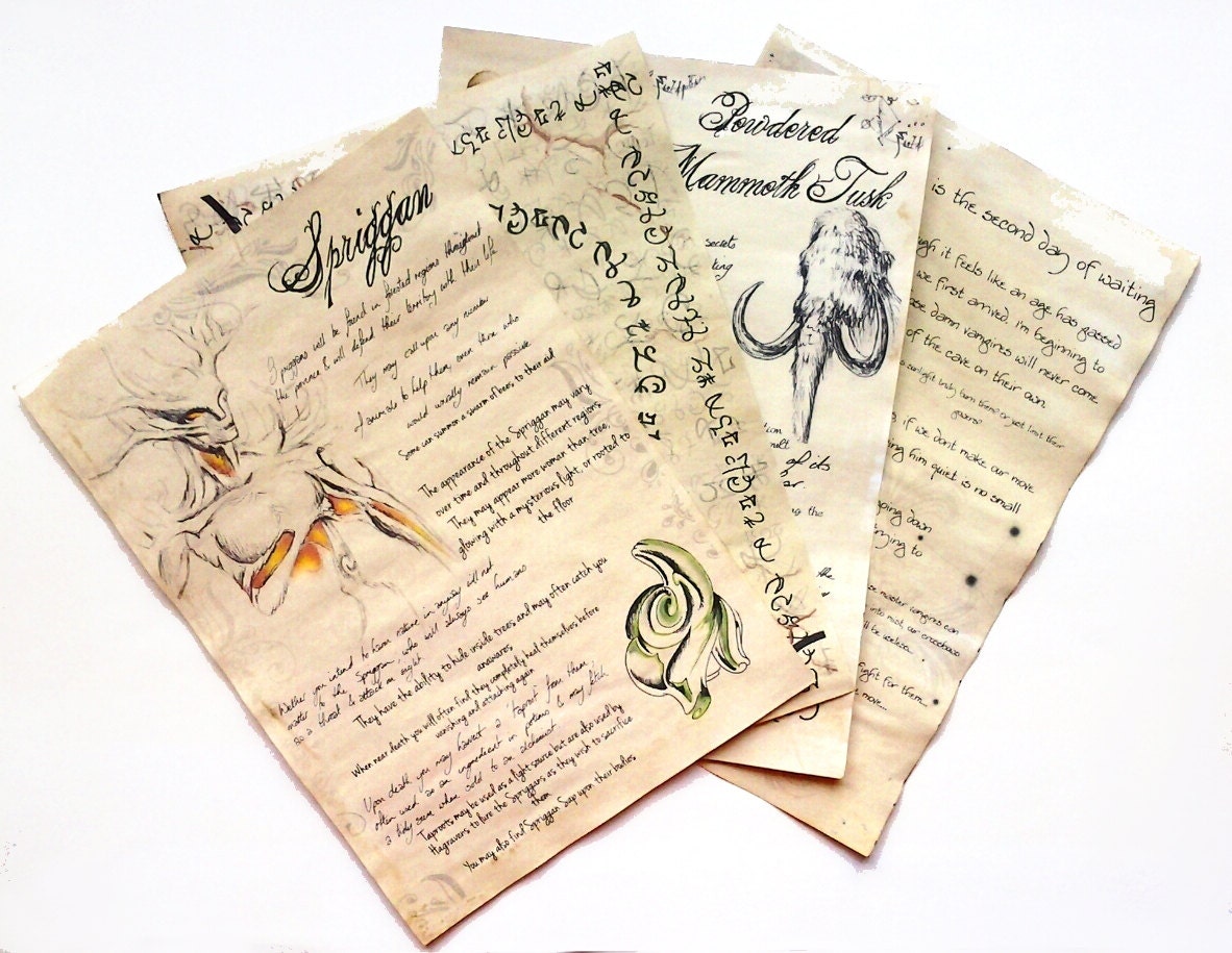Adventurer Journal Pages - Creature and Alchemist Diary, Spells ...
