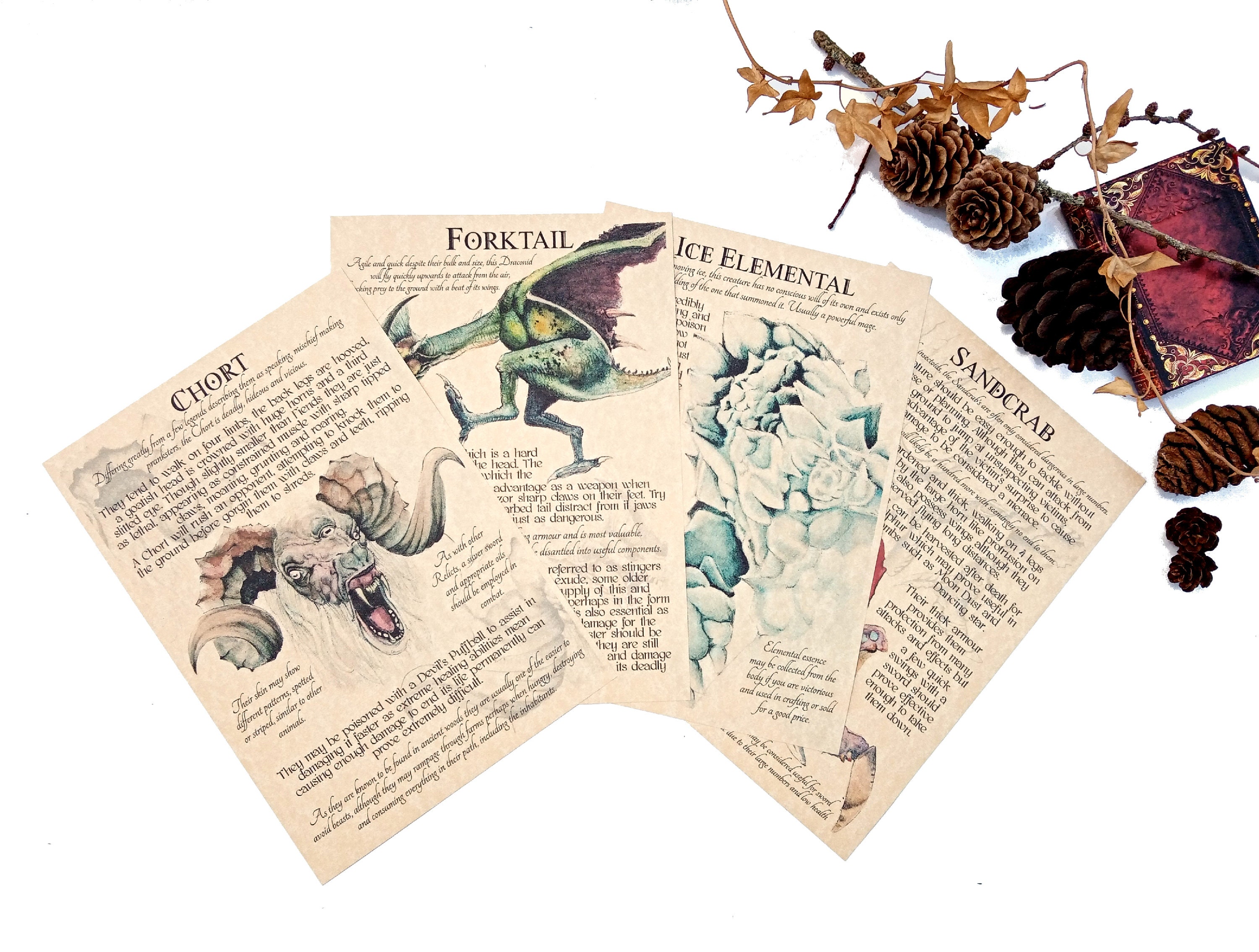 Bestiary Part 15 - Witch Hunter White Wolf Journal Pages. Sandcrab, Ice ...