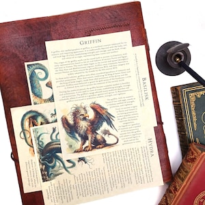 Mythical Creatures Bestiary - Griffin, Basilisk, Hydra, Chimera - Greek ...