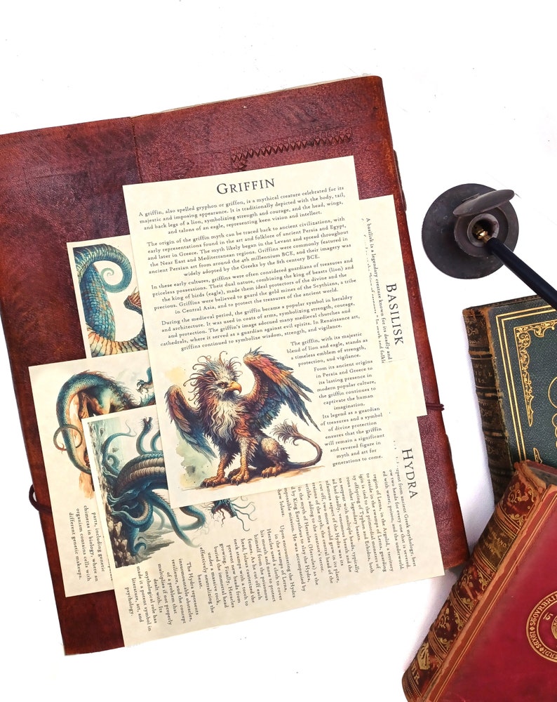 Mythical Creatures Bestiary - Griffin, Basilisk, Hydra, Chimera - Greek ...