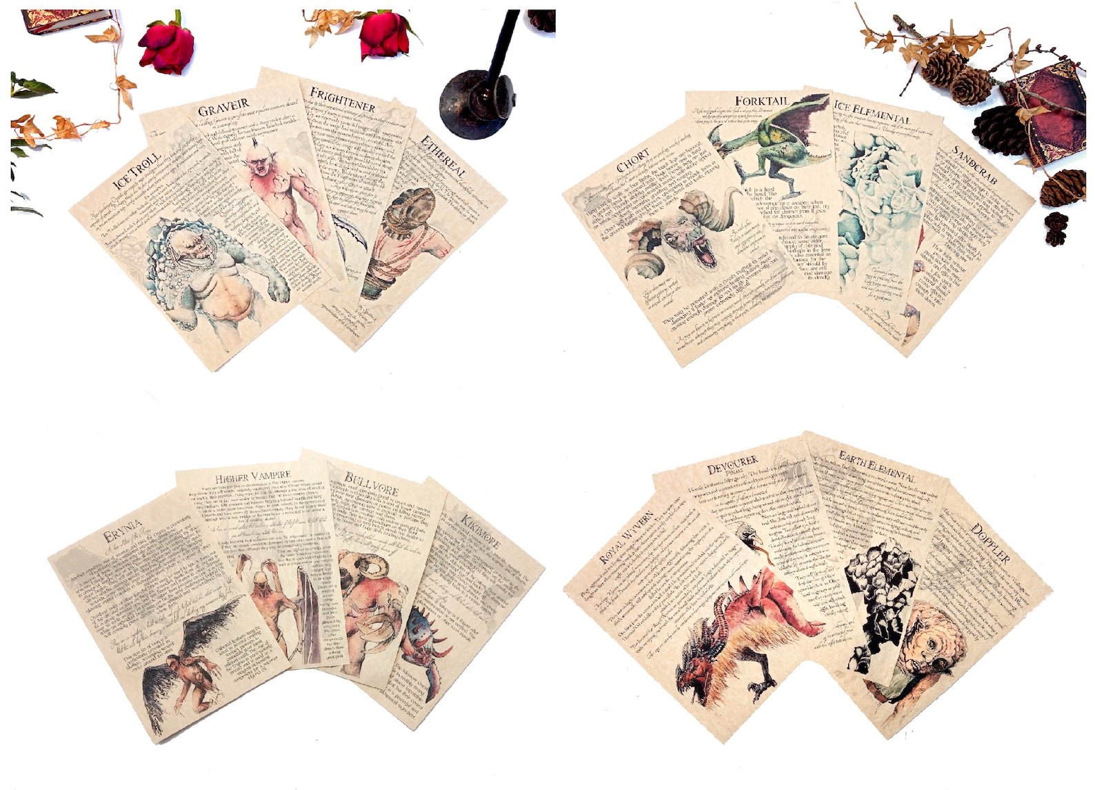 Bestiary THIRD Complete Set: Higher Vampire, Elemental, Dragon, Alghoul ...