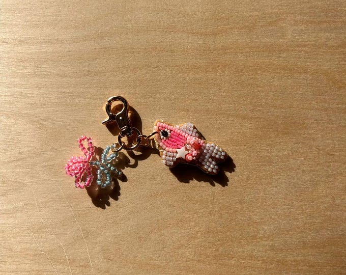 Beaded Pig, Pig Keychain, Beaded Pig Keychain, Pink Pig, Cute Piggy ...